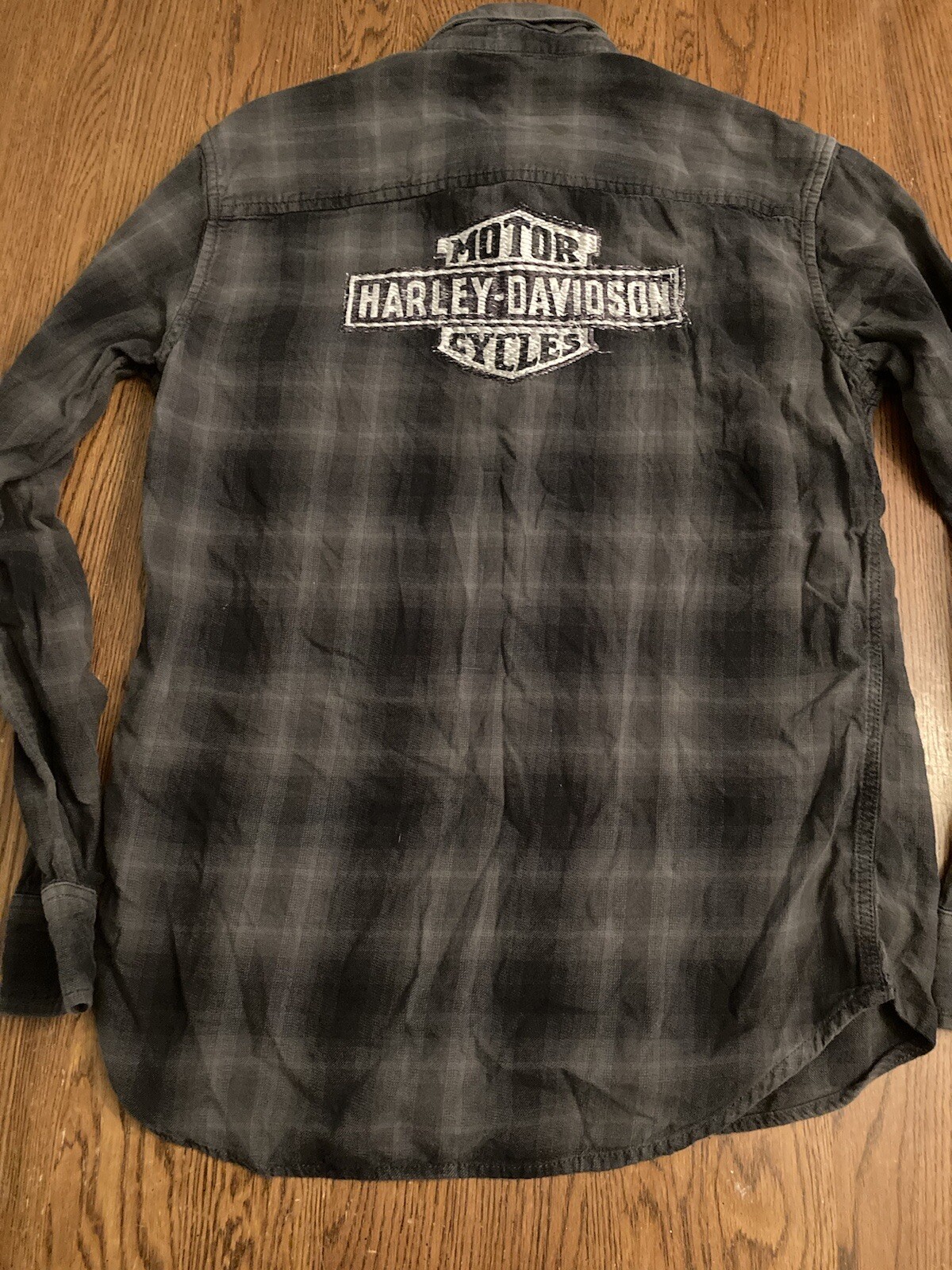 Harley Davidson Motorcycles Plaid Flannel Front Back … - Gem