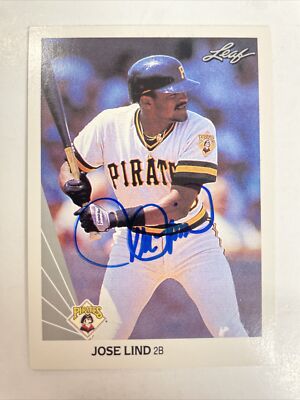 Jose Lind Autographed 1990 Leaf Card #77 Pittsburgh Pirates A-481 | eBay