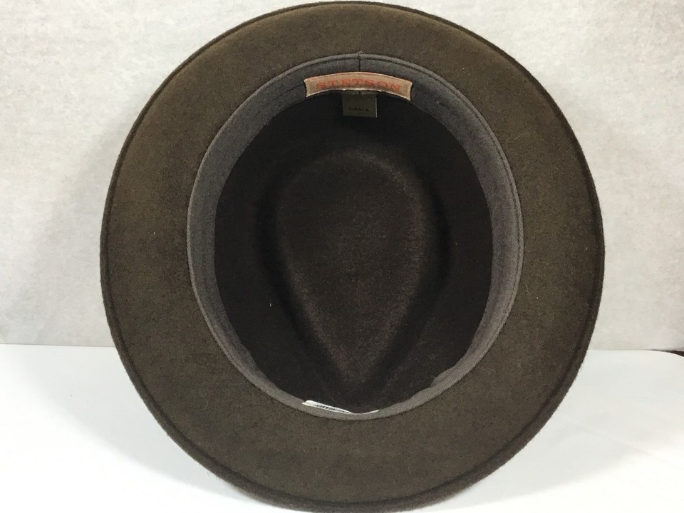 Brand NEW men's Stetson Prof Hat with Logo Pin Brown and Black 100% ...