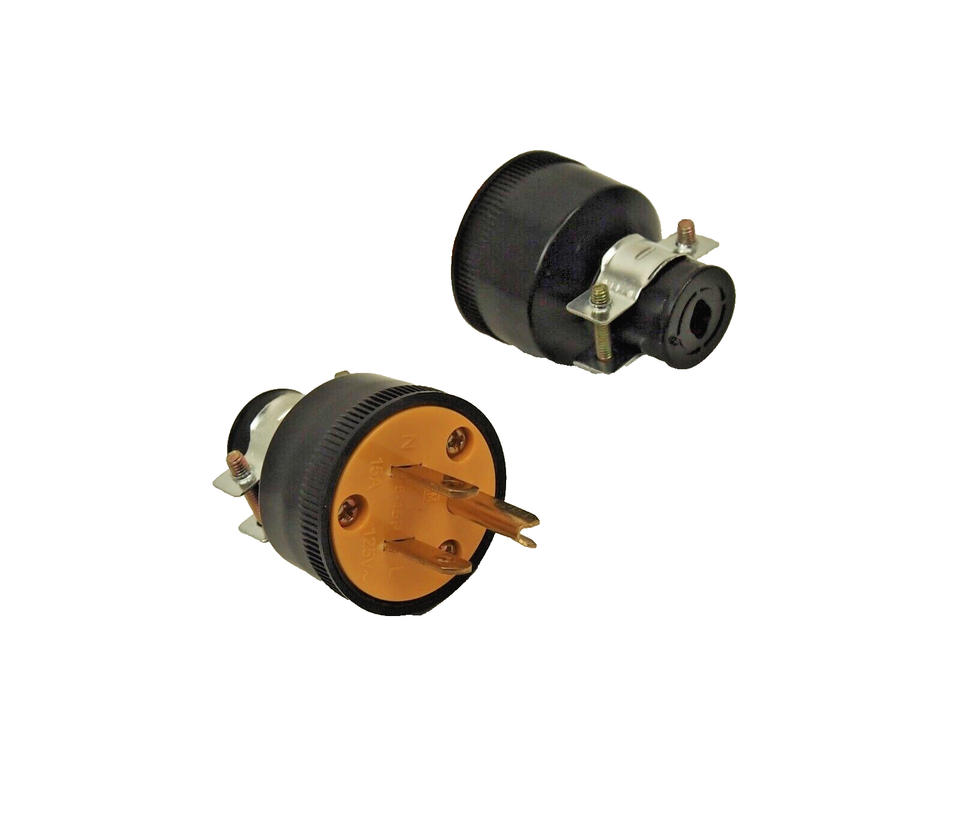 12 Set (24pcs) Female Male 3 Prong Replacement Electrical Plug HD ...