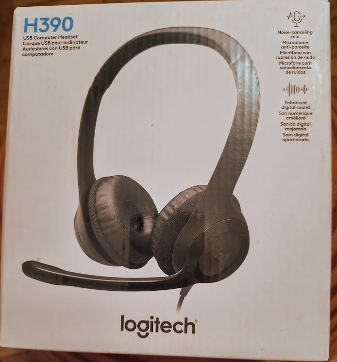 Logitech H390 Black Over the Ear Wired Headset New in Box | eBay