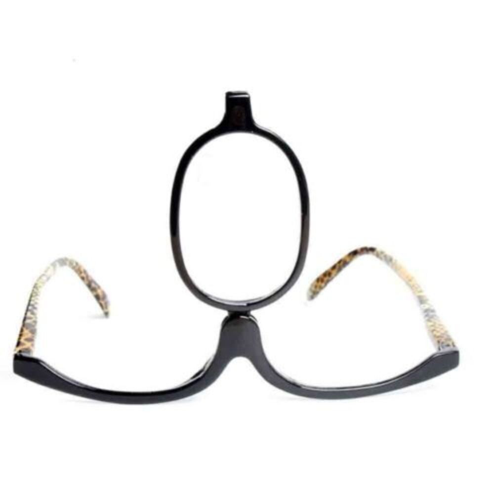 Fashion Magnifying Make Up Makeup Glasses Flip Down Lenses Black Frame ...