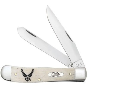 NEW CASE XX KNIVE USAF NATURAL BONE TRAPPER POCKET KNIFE #32403 AIR ...