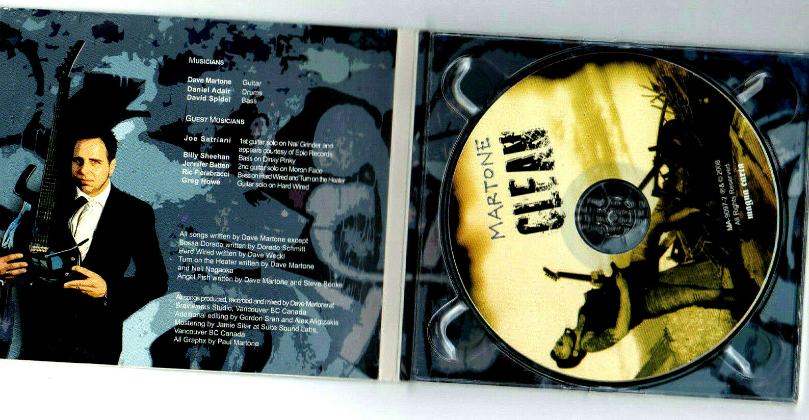 Clean * by Martone (CD, Magna Carta) guest joe satriani greg howe billy ...