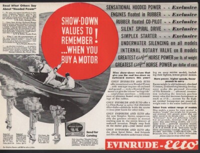 1934 EVINRUDE ELTO MOTOR ENGINE OUTBOARD BOAT NAUTICAL SPORT WATER ...