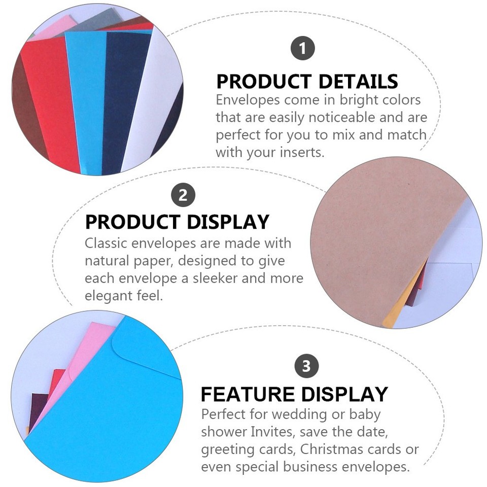 40 Pcs/ Envelope Solid Color Envelopes Colorful Business Mailing ...