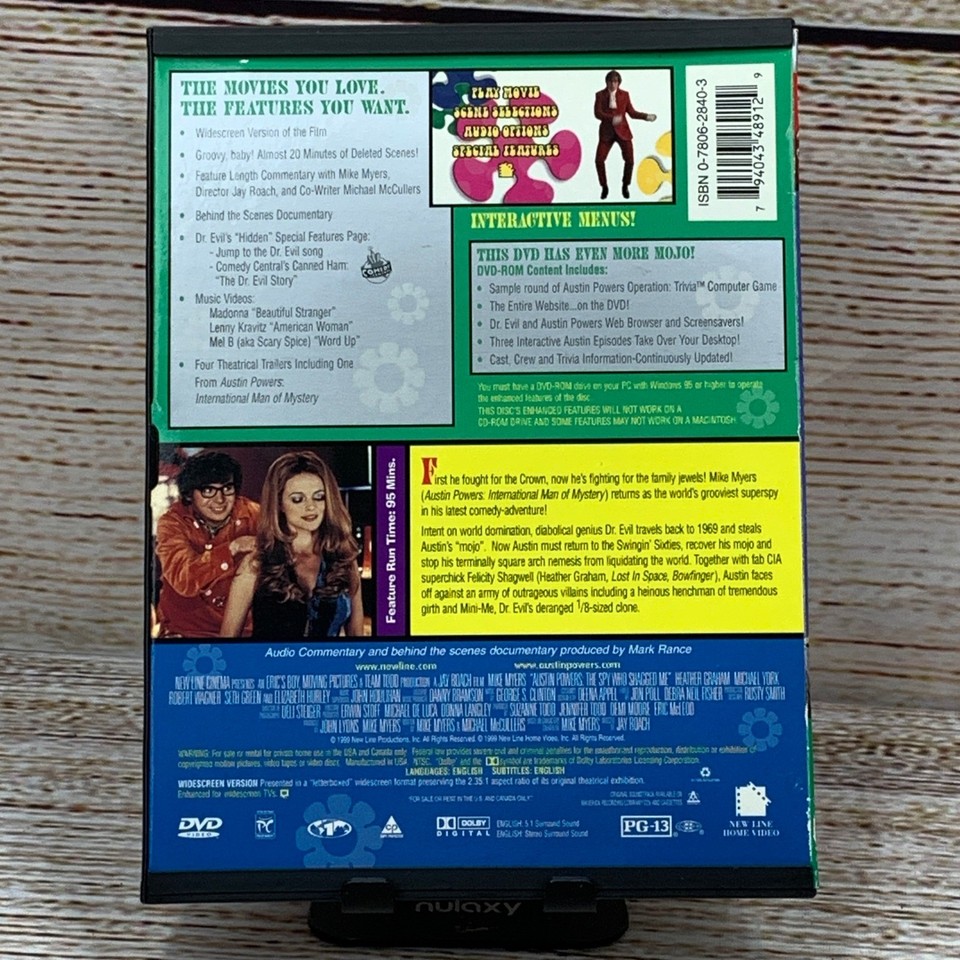 Austin Powers The Spy Who Shagged Me [1999 DVD] New Line Platinum ...