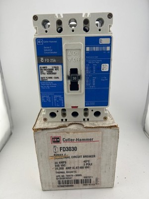 NEW IN BOX EATON FD3030 3 Pole 30 AMP FD3030 Breaker Safety Circuit ...