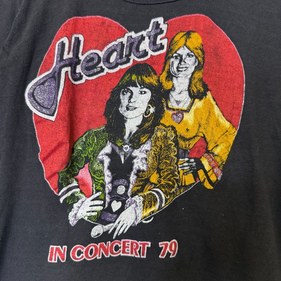 Vintage 80s HEART Rock Band Tee 1979 Tour Black T-Shgirt | eBay