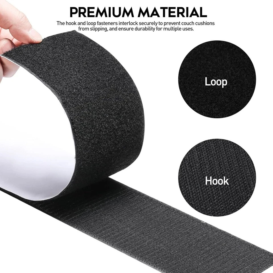 4.4 Inches x 7 Feet Strong Sticky Back Heavy Duty Hook and Loop Tape ...