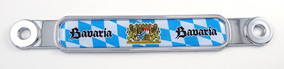 Bavaria bavarian Flag Chrome Emblem Screw On car License plate Decal ...