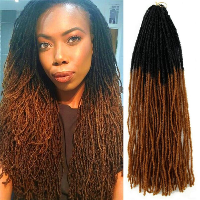 18" Thin Soft Faux Locs Micro Dreads Sister Locks Crochet Braids Hair ...