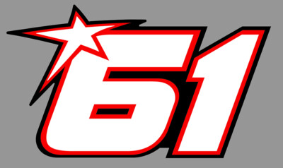 NUMERO 61 COURSE RACING NUMBER MOTO GP STYLE HAYDEN STICKER SC075 | eBay