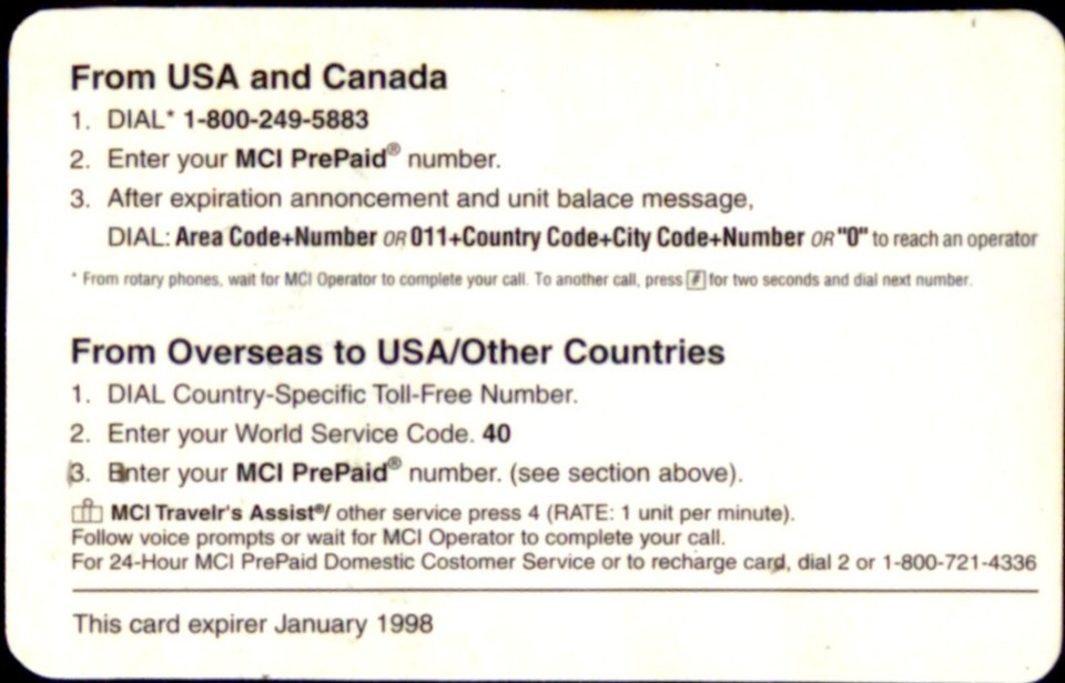 2400 Phone Card Cardboard MCI Disney Donald Duck | eBay UK