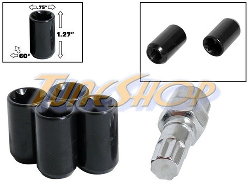 4 TUNER WHEEL LOCK LUG NUTS 8 POINT KEY 12X1.25 12 1.25 ACORN OPEN END ...