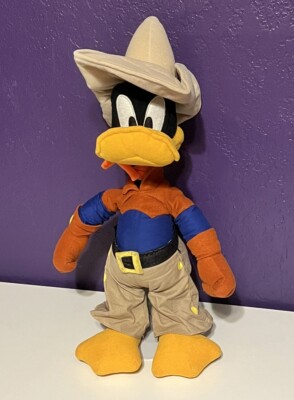 Daffy Duck Plush Cowboy Looney Tunes Back in Action 2003 Rare Large 18 ...