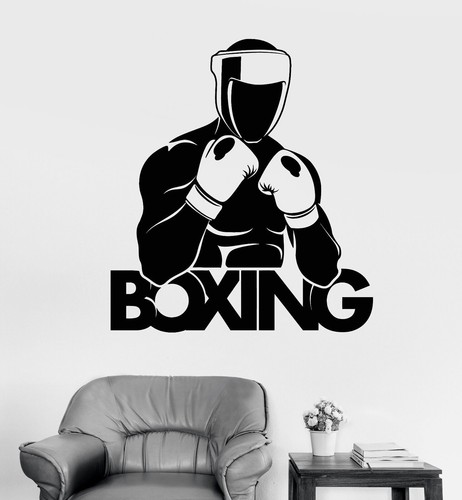 Vinyl Wall Decal Boxer Boxing Gloves Sport Signboard Stickers (1781ig ...