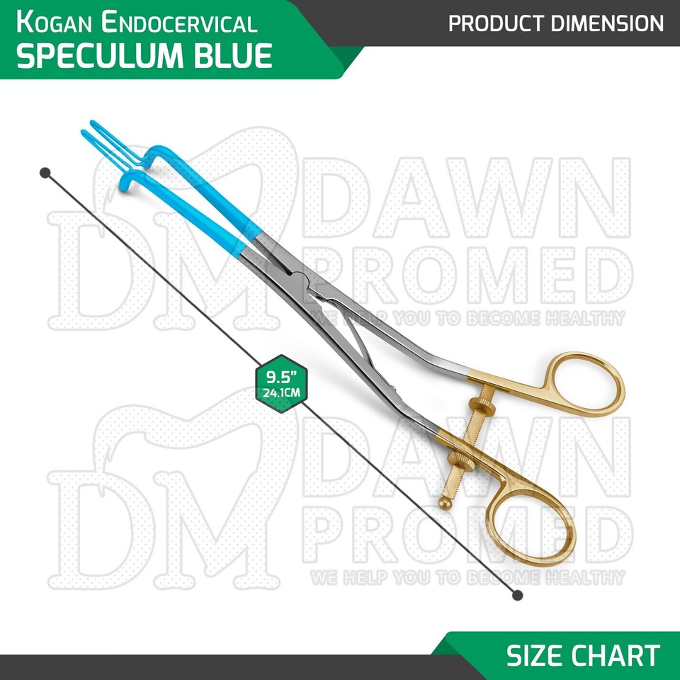 Kogan Endocervical Speculum Blue Coated 9.5" OB/GYN Instruments German ...