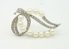 VINTAGE PLATINUM PIN BROOCH WITH PEARLS & SINGLE CUT DIAMONDS | eBay