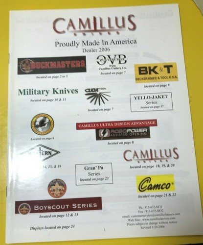 CAMILLUS CUTLERY 2006 DEALER CATALOG 24 color pg Including military Knives | eBay