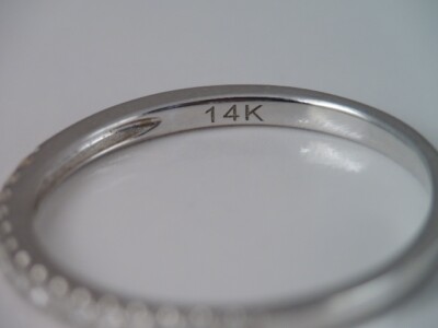 VINTAGE QCD DESIGNER 14K WHITE GOLD & DIAMOND STACKING BAND RING sz 7 ...