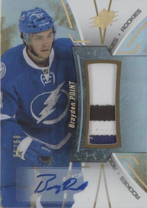2016-17 SPx - Rookies Brayden Point #R-BP Gold Patch Autographs /99 (AU ...