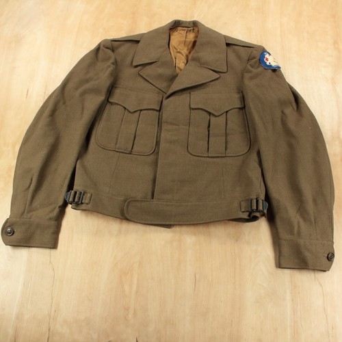 vtg 1945 WW2 US Military OD Officers Wool Field Jacket 36 SHORT ike ...