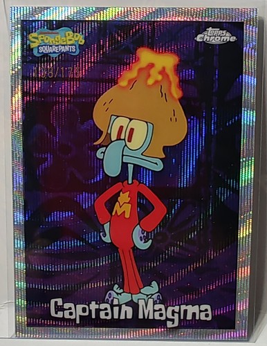 2025 TOPPS Chrome SpongeBob Squidward As Captain Magma Wave Refractor ...