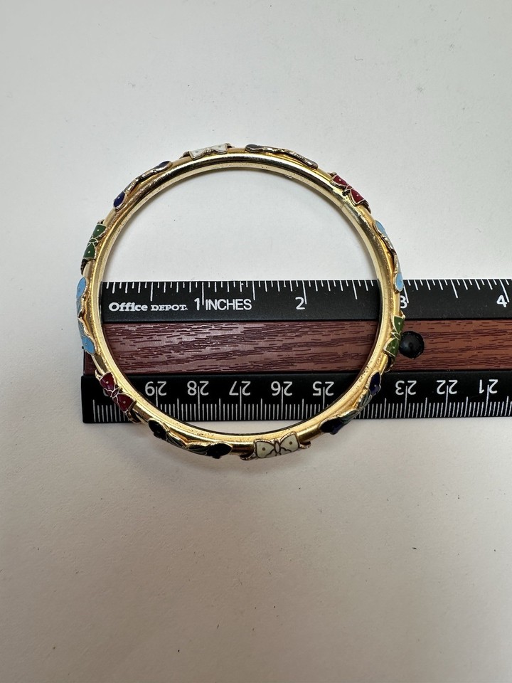 Vintage Enameled Butterfly Design Bangle Bracelet | eBay