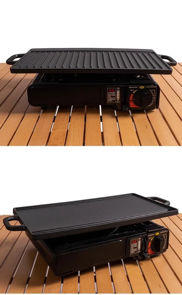 Cast Iron Baking Tray Can Be Flipped Double-sided Barbecue Tray | eBay ...