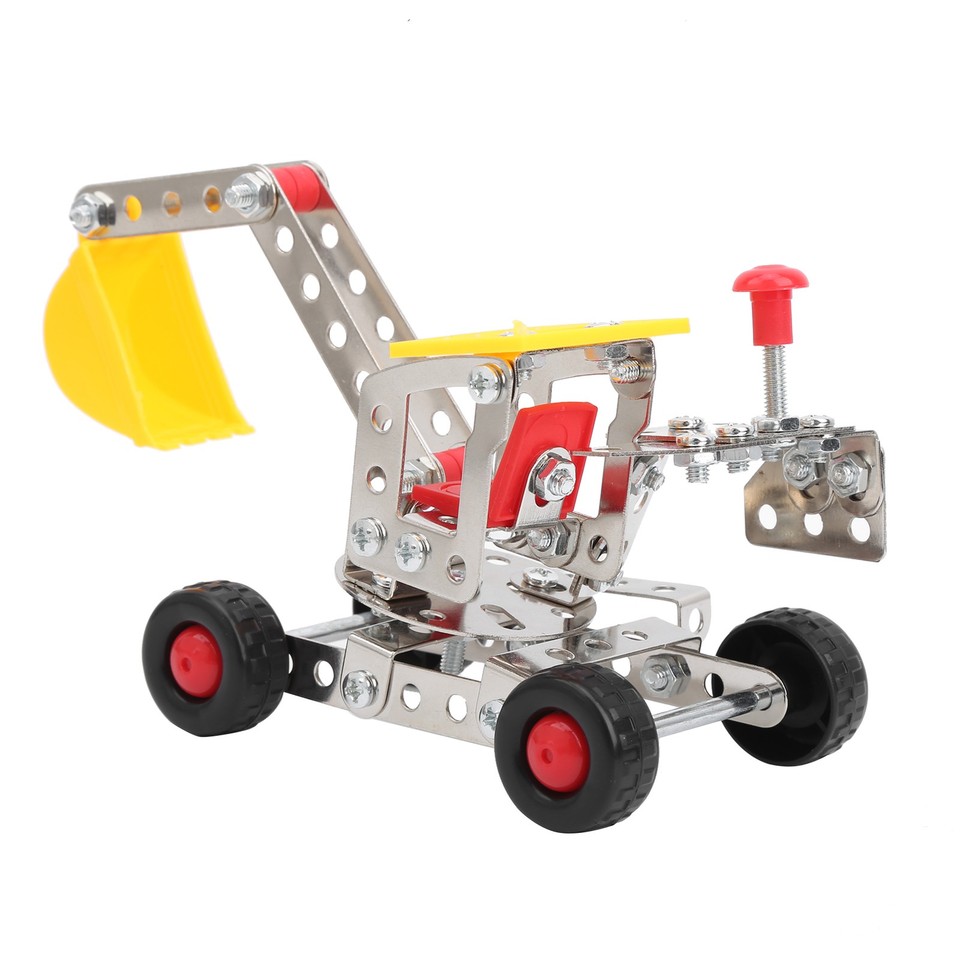 DIY Assembling Building Blocks Metal Engineering Car Children ...