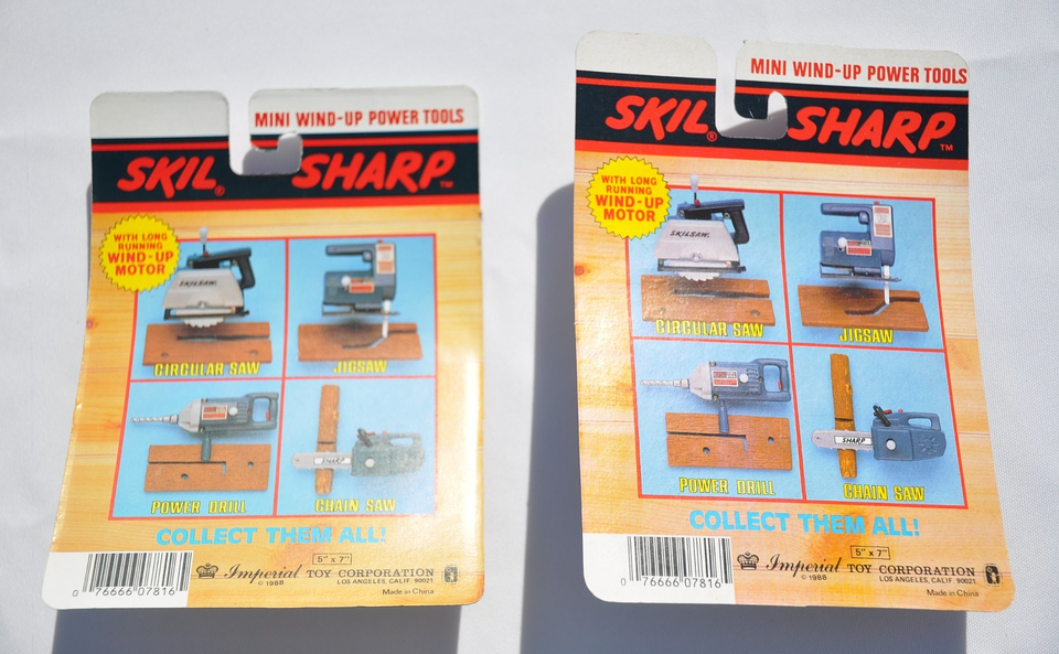 Lot 2 Barbie/Ken Size Vintage Toy Chain Saw & Jigsaw mini wind-up NEW ...