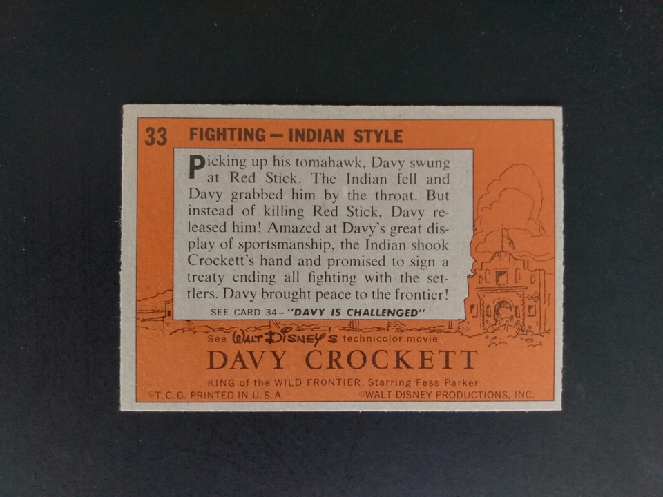 1956 TOPPS DAVY CROCKETT CARD # 33 ( ORANGE ) NM | eBay