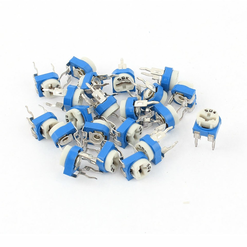 20pcs UKM-065 500K Ohm 3 Terminal Trimmer Potentiometer Adjustable ...
