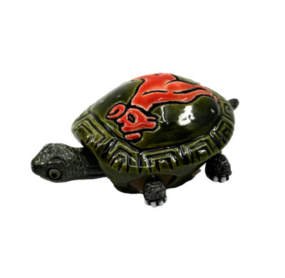 Vintage Ceramic Wiggly Green Turtle Collectible Aries Zodiac Sign LEPS ...
