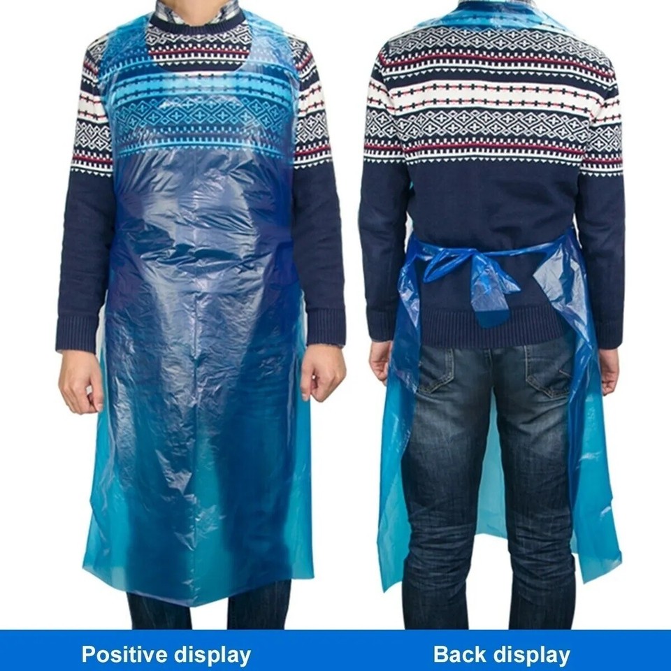 1000 DISPOSABLE PLASTIC PPE APRON WATERPROOF POLYTHENE APRONS ECO FLAT ...