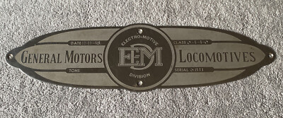 General Motors EMD Locomotive Builders Plate Nov. 1948 Pennsylvania ...