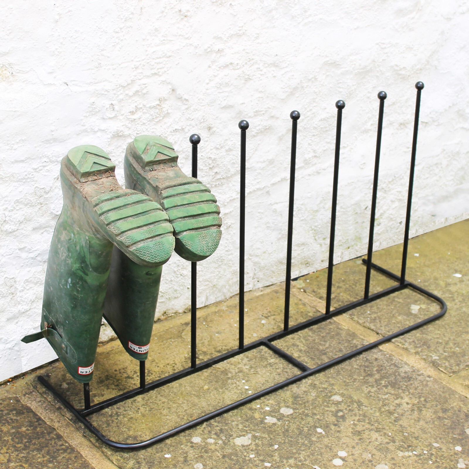Neo Steel Boot Rack Black Powder Coated 4 Pair Wellie Welly Holder ...