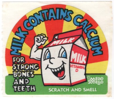 Vintage MELLO SMELLO "Milk Contains Calcium" Scratch & Smell Sniff ...