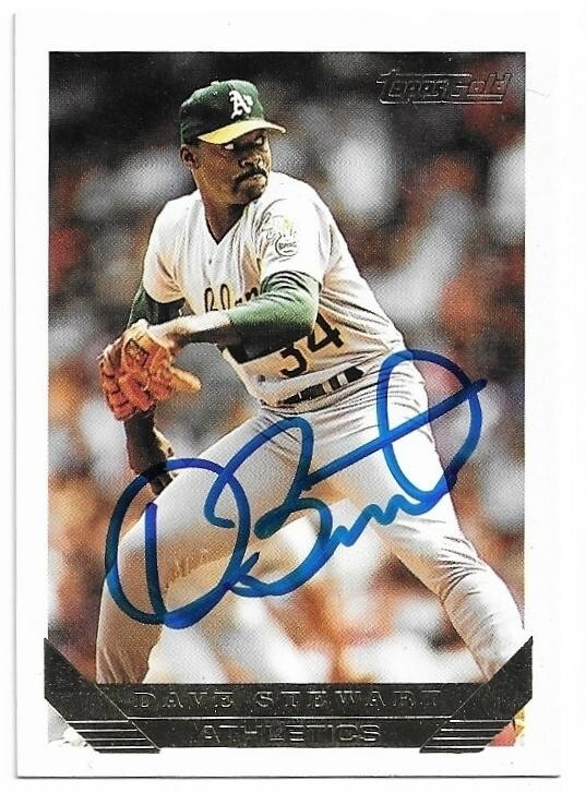 DAVE STEWART Autographed Signed 1993 Topps GOLD Baseball card #290 ...