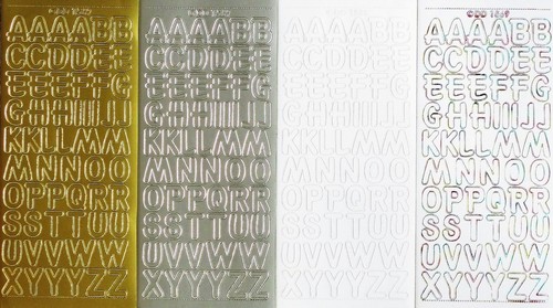 UPPERCASE ALPHABET 18mm (1.8cm) PEEL OFF STICKERS Capital Letters ABC ...