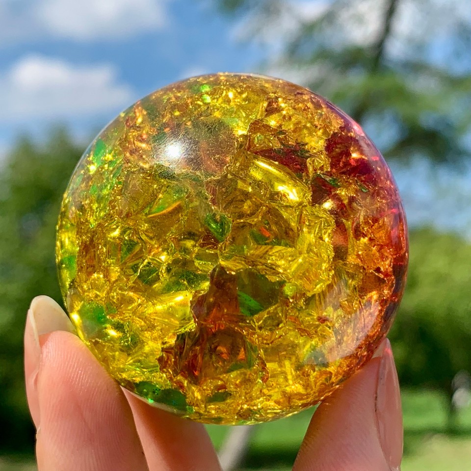 162.7G Natural Titanium Rainbow Quartz sphere Crystal ball Healing | eBay