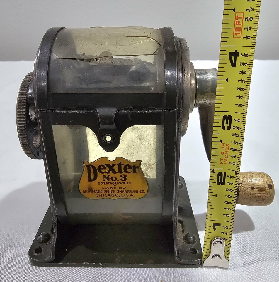 Antique Dexter NO.3 Pencil Sharpener wood handle 6 Hole Made USA Heavy ...