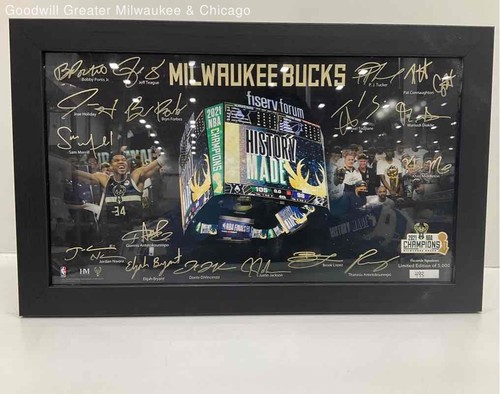 Highland Mint Black Facsimile Framed 2021 Nba Final Milwaukee Bucks ...