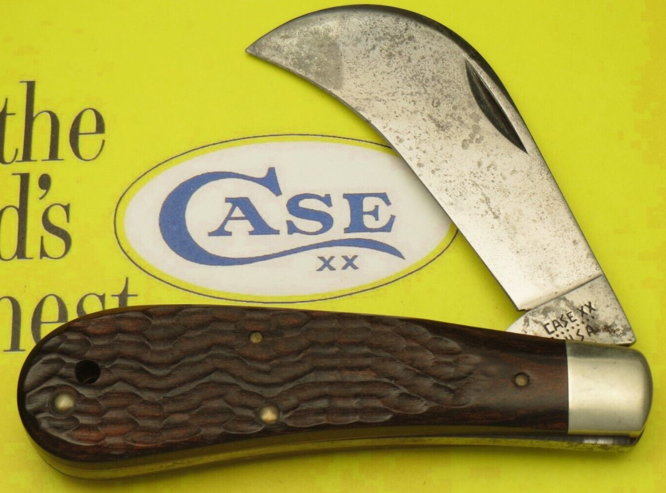 Vintage Case XX USA 9 Dot 1981 61011 "Hawkbill" Pruner Knife Pakkawood ...