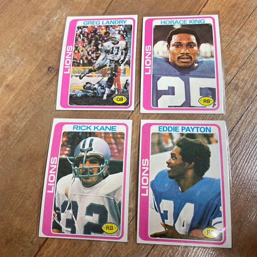 1978 Topps Detroit Lions LOT #487 Eddie Payton #316 Greg Landry #126 ...