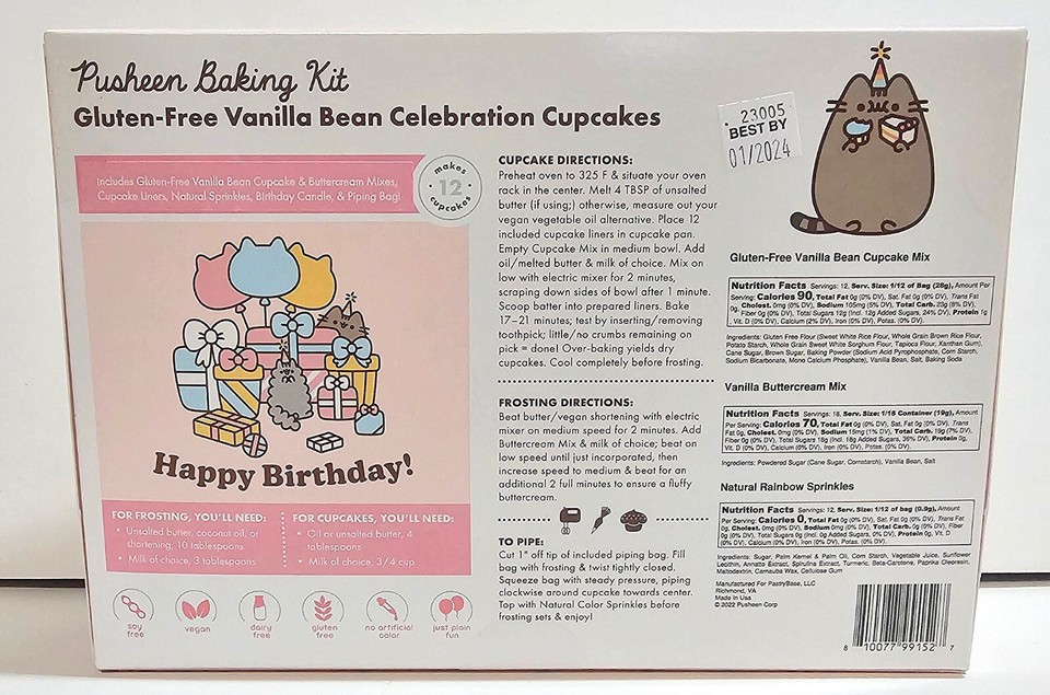 PUSHEEN THE CAT BIRTHDAY CUPCAKE BAKING KIT BRAND NEW SEALED UNUSED ...