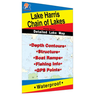 Harris Chain of Lakes Fishing Map-L263 | eBay