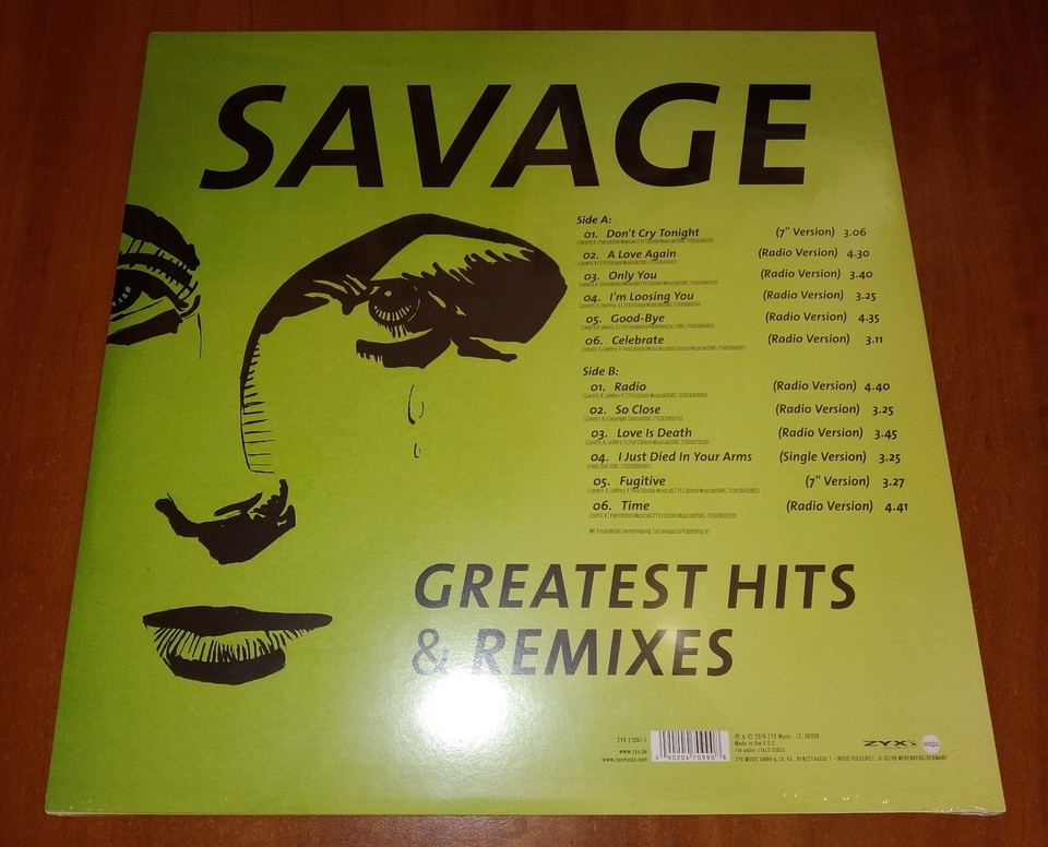 SAVAGE TONIGHT GREATEST HITS & REMIXES LP *LTD* ZYX PRESS VINYL ITALO ...
