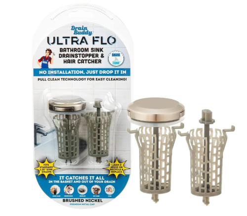 Drain Buddy Ultra Flo Sink Drain Stopper and Hair Catcher with Extra ...
